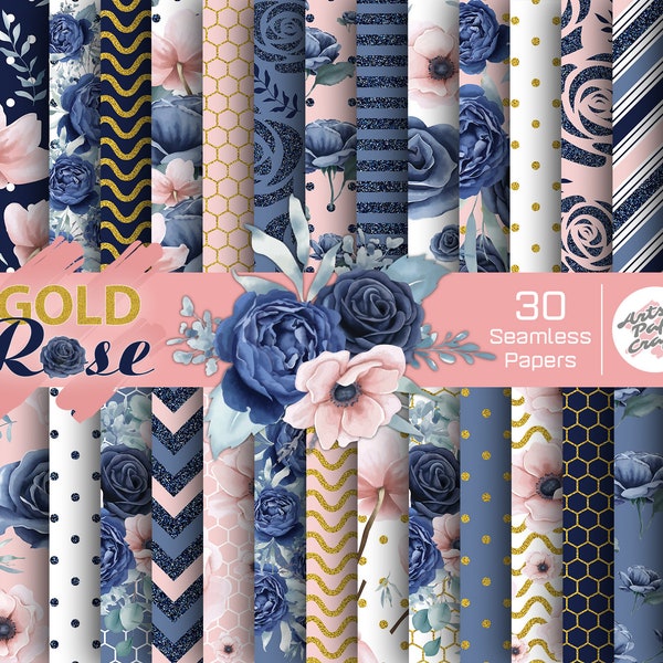 Rose Gold Navy Art - Etsy