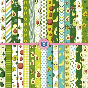 Avocado Digital Papers Set - Avocado Background - Avocado Seamless ...