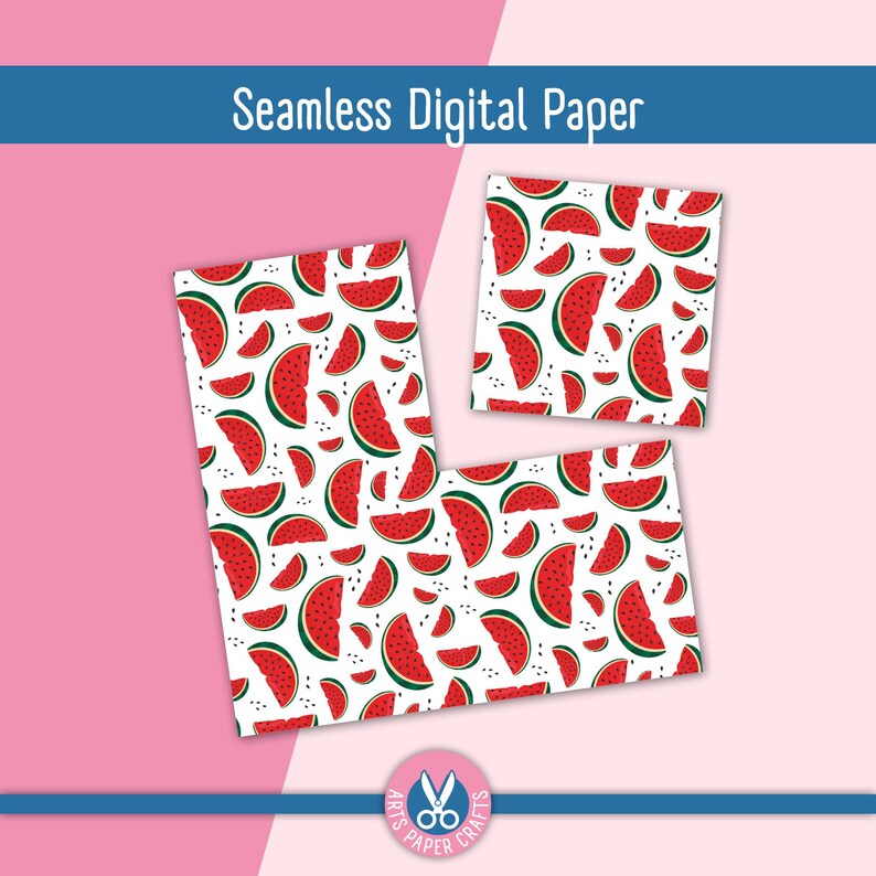 Watermelon Summer 30 Pattern Paper - Summer Party Paper - Red Green ...