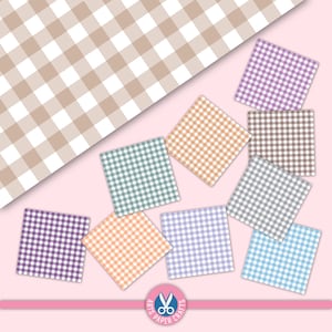 Gingham Pastel & Soft Colors Digital Paper Set - Pastel Colors ...