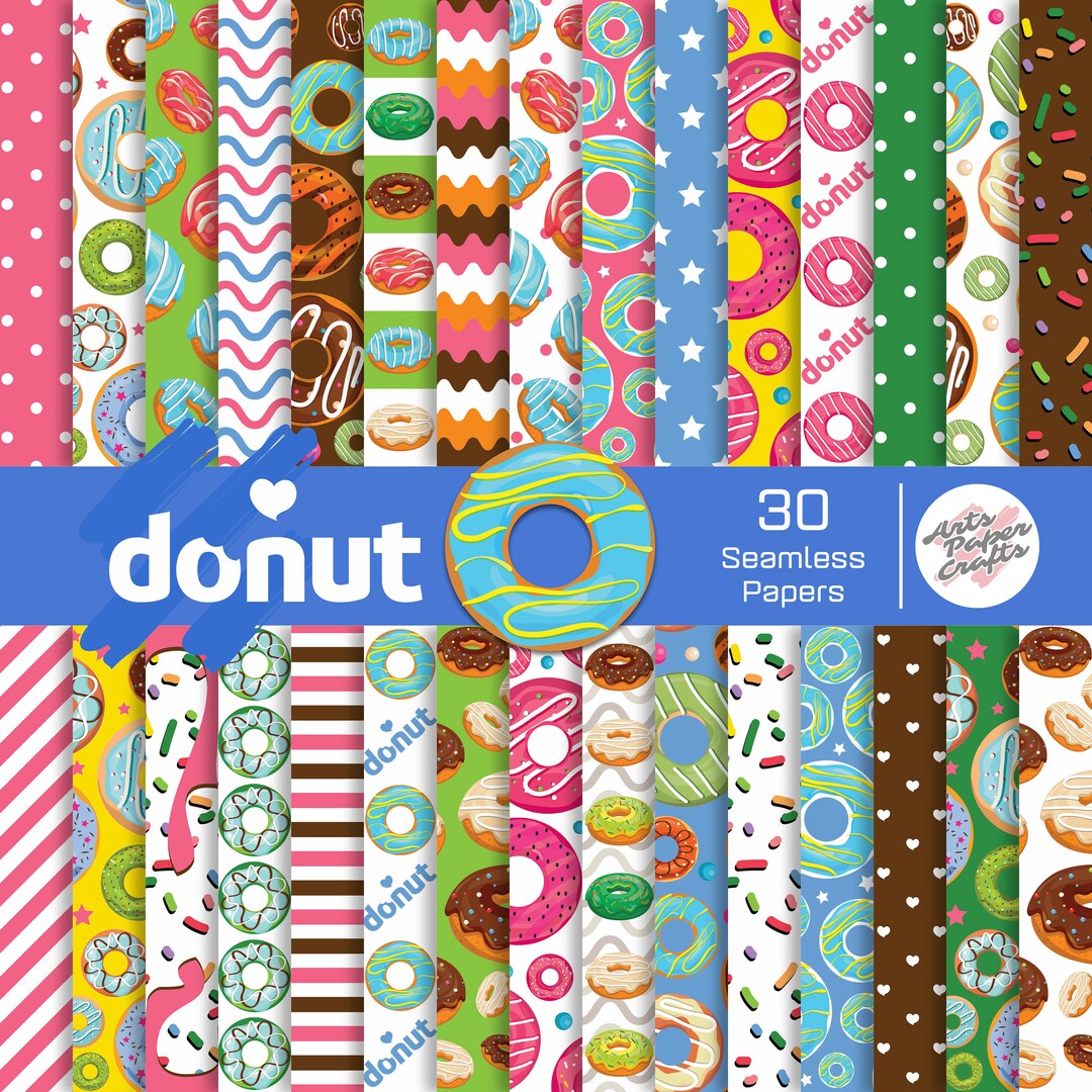 Donut Seamless Digital Paper Donuts Shop Background Donut Scrapbook ...