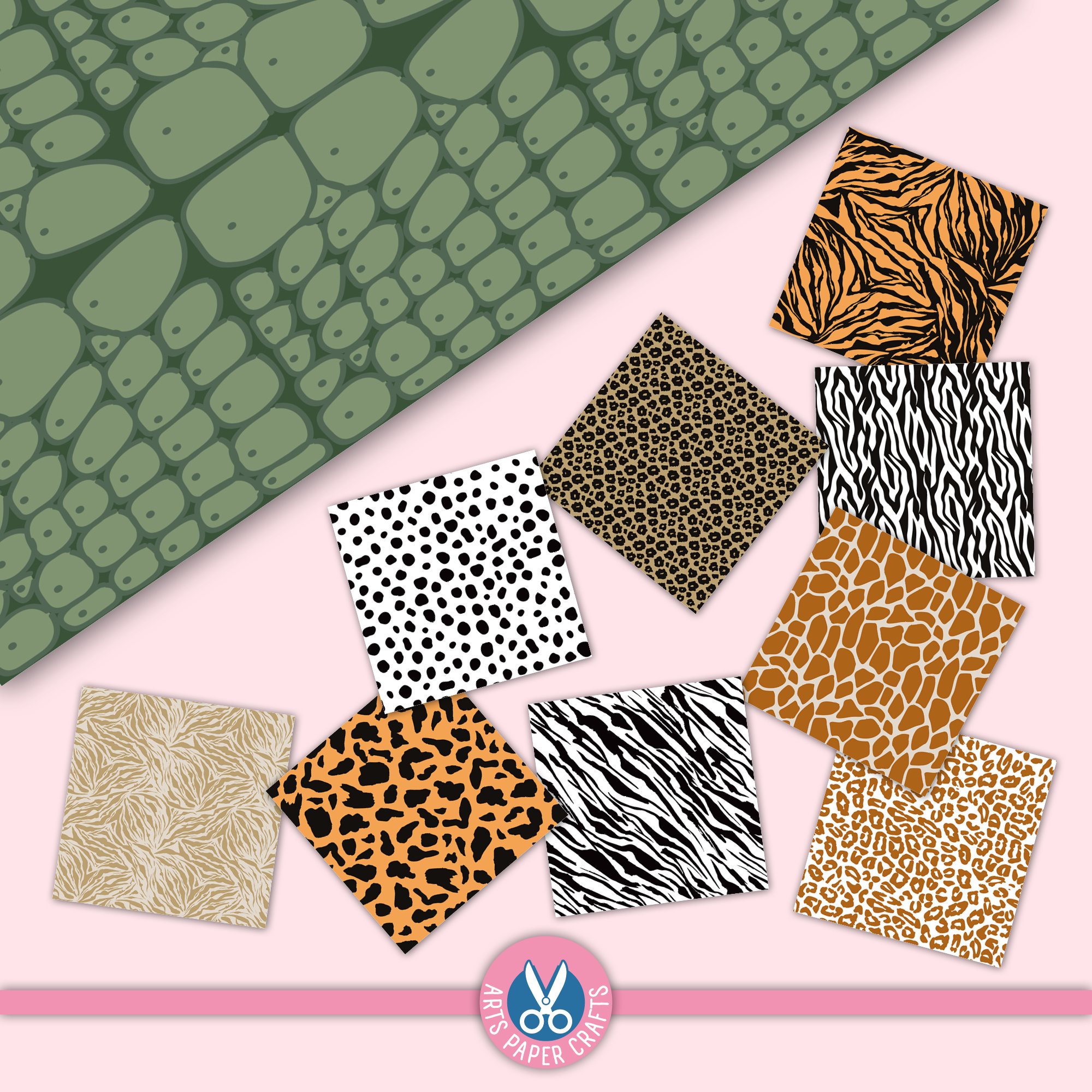 Animal Skin Digital Papers - Safari Background - Animal Print Seamless ...