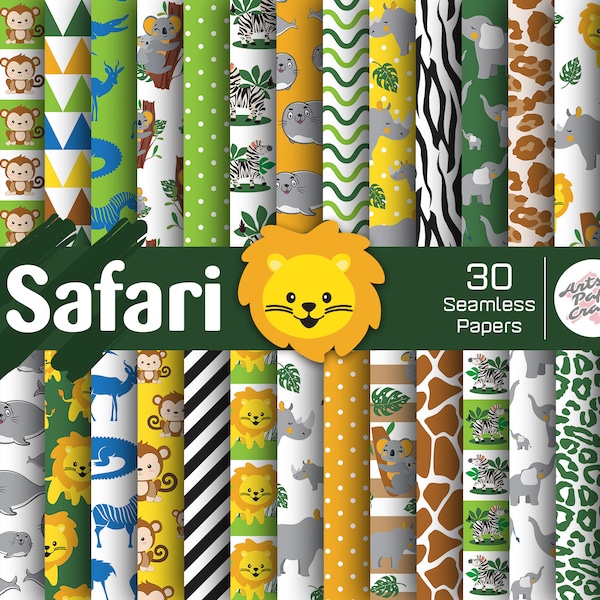 Safari Digital Paper - Etsy