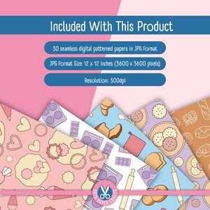 Bakery Digital Papers Set - Bakery Background - Bakery Seamless Pattern ...