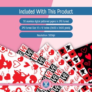 Love Seamless Digital Paper, Love Valentines Hearts Background, Love ...