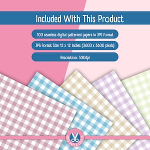 Gingham Pastel & Soft Colors Digital Paper Set - Pastel Colors ...