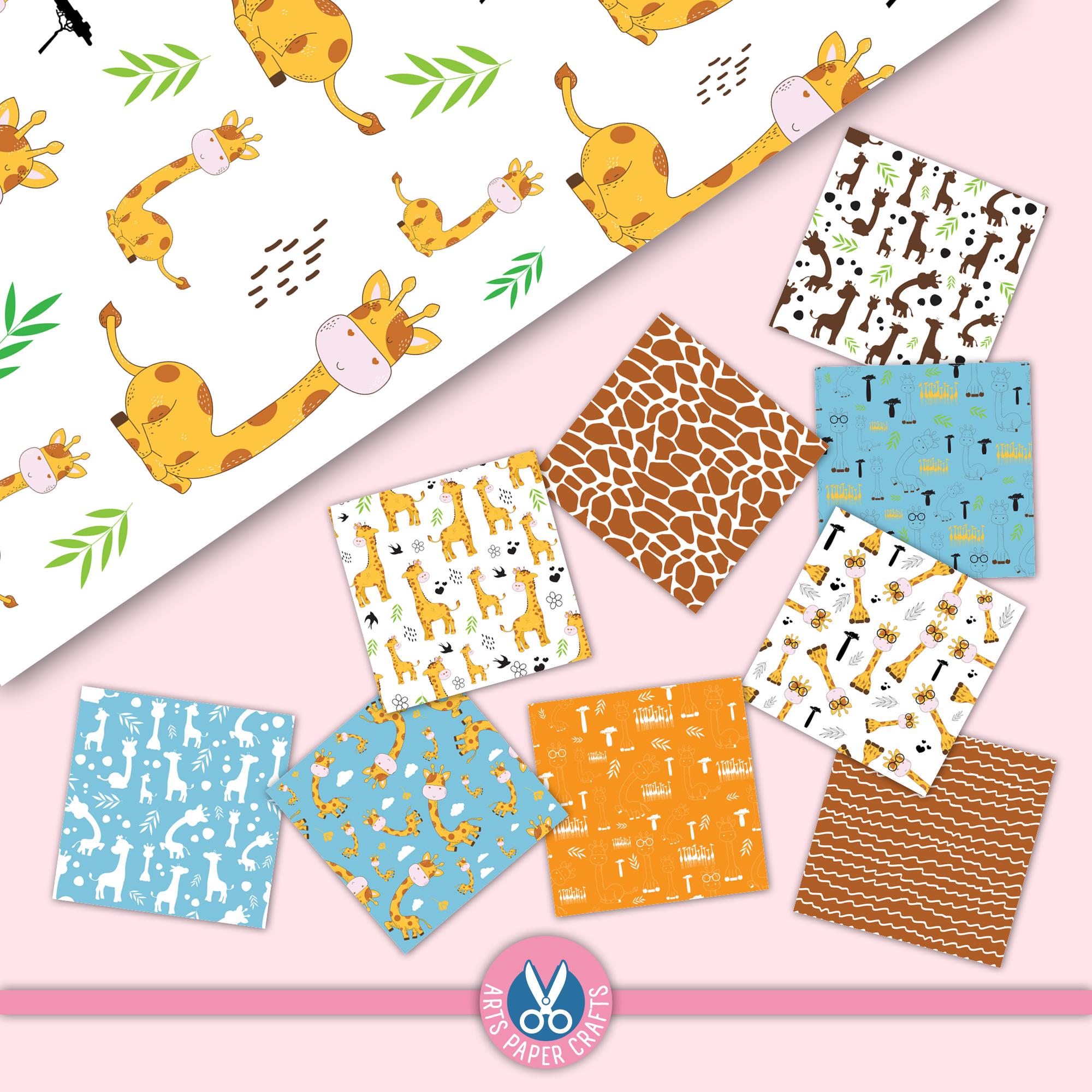 Giraffes Digital Papers Set - Giraffe Background - Giraffe Seamless ...