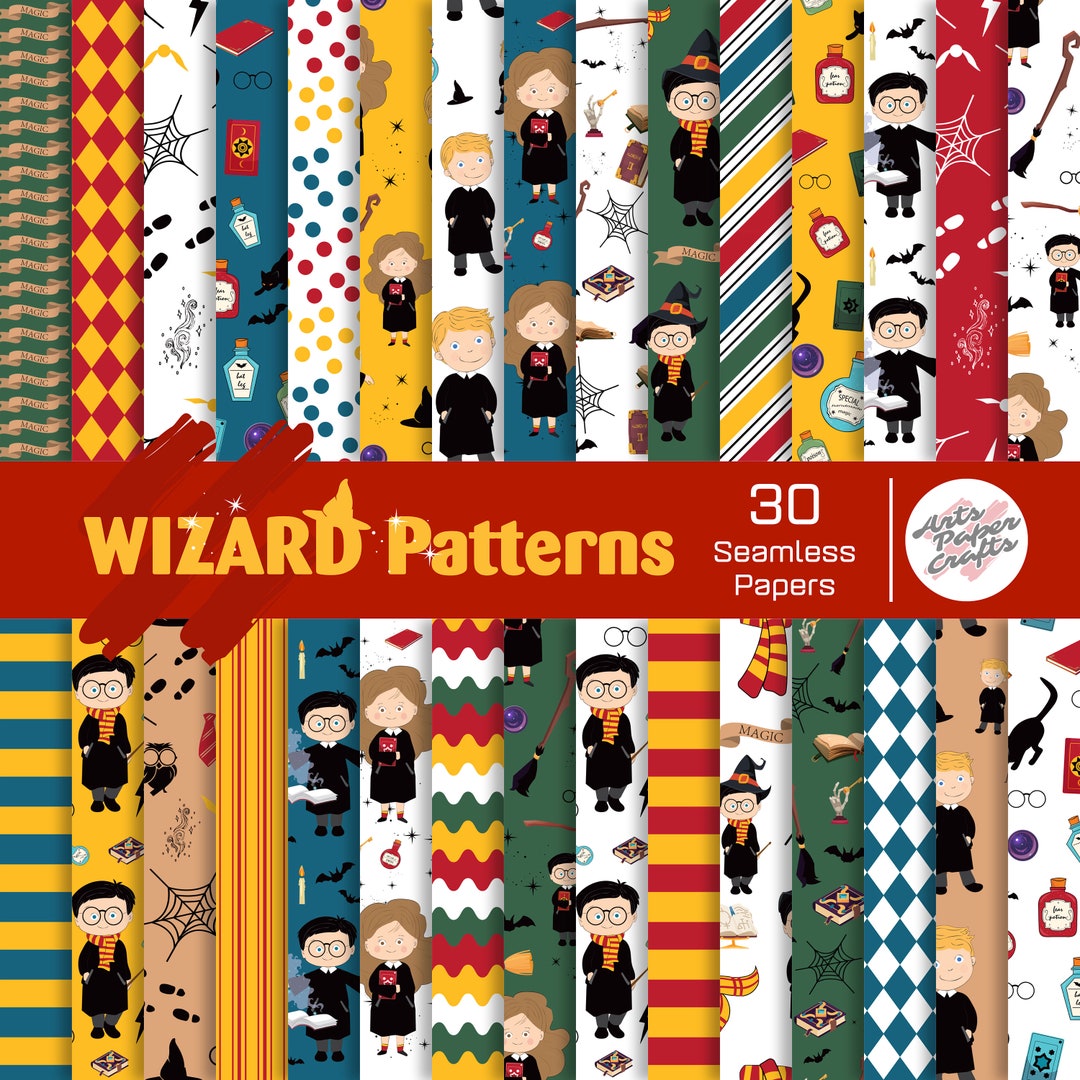 Wizard Magic School Digital Papers Set Wizard Background Wizard ...