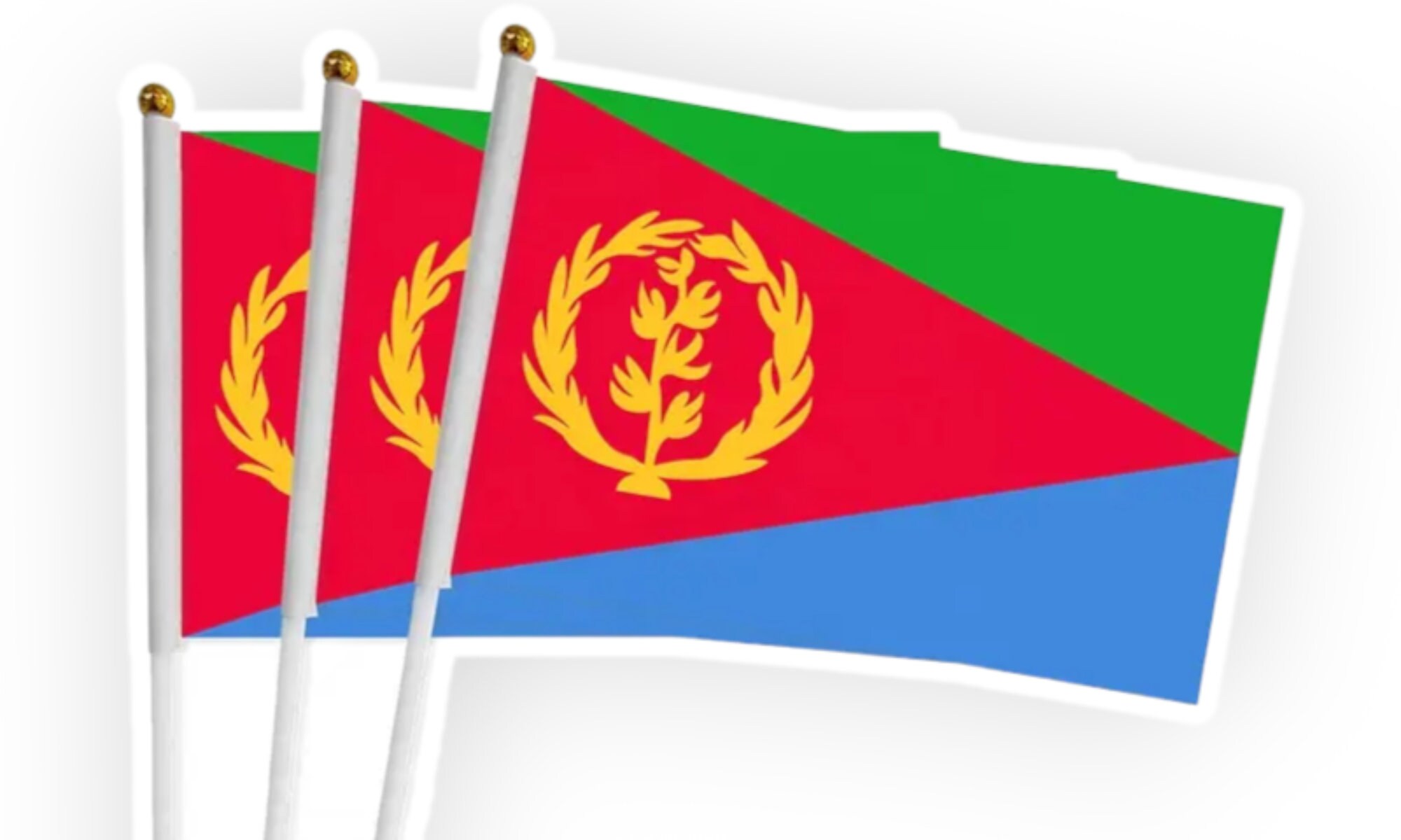 Eritrean Flag 90x150cm and 3 Hand Flags 10x21cm Eritrean Flag Eritrean ...