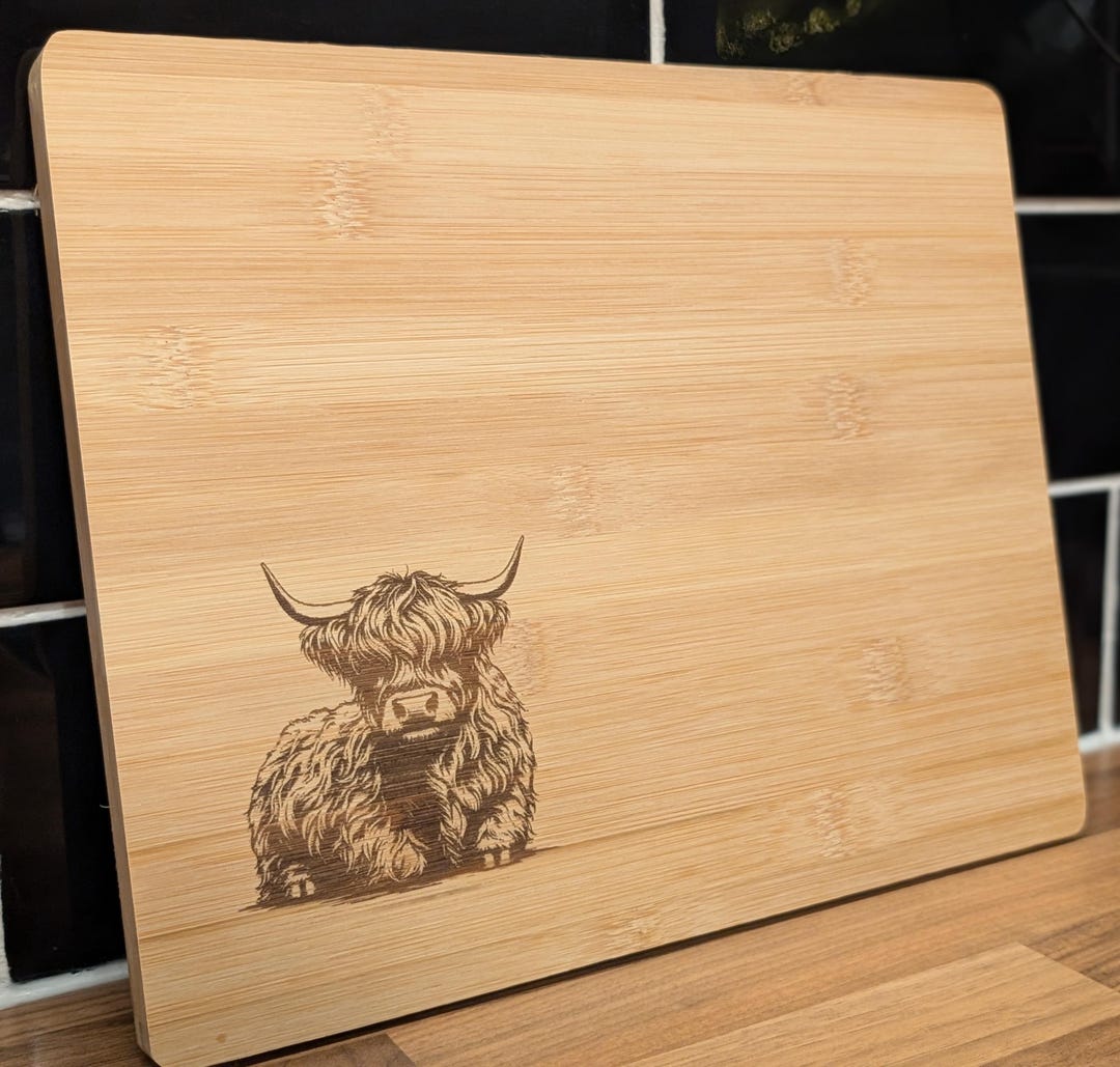 Bamboo Highland Cow Chopping Board - Etsy