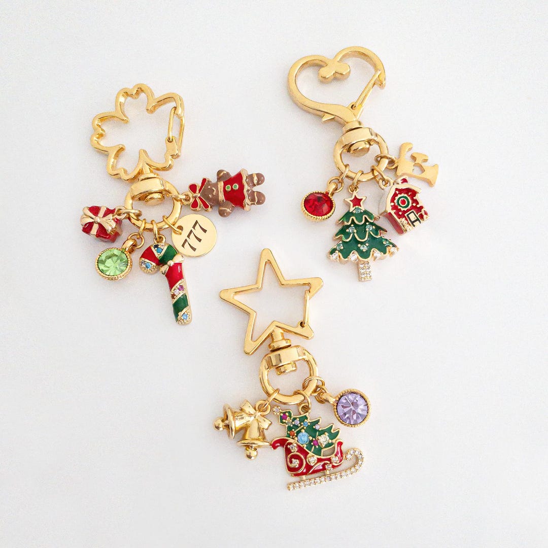 Personalized Christmas Charm Keychain, Build Your Own Custom Bag Charm ...