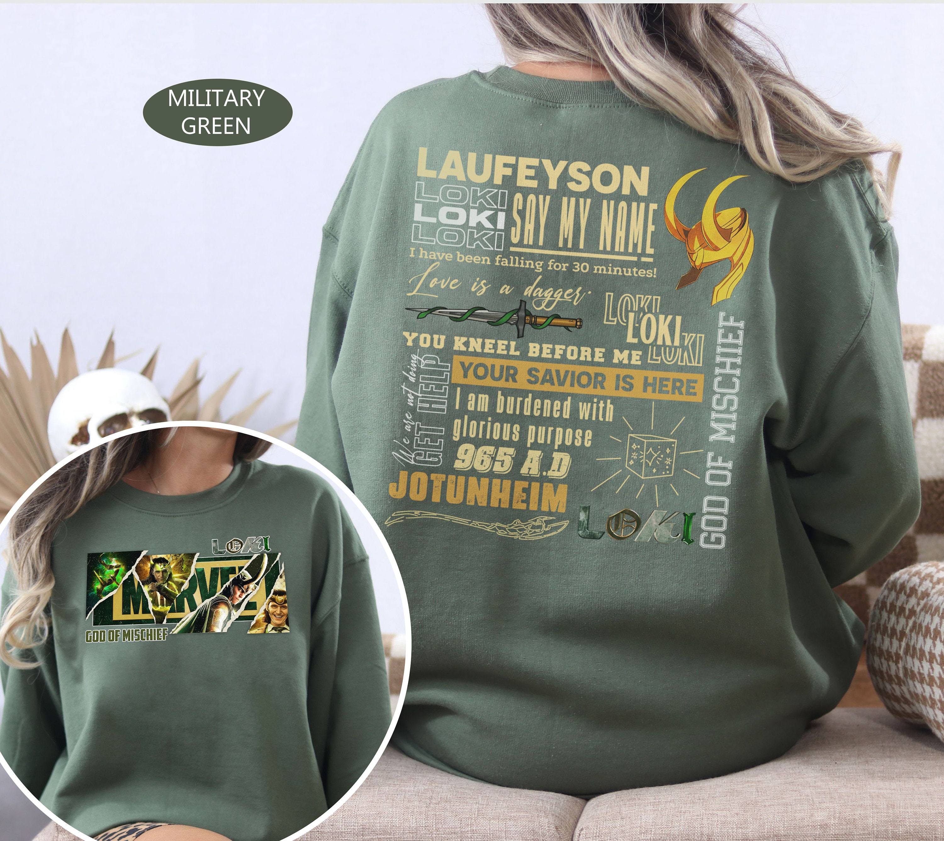 Loki Double Side Sweatshirt, Loki Schwanzeyson Sweater, God of Mischief ...