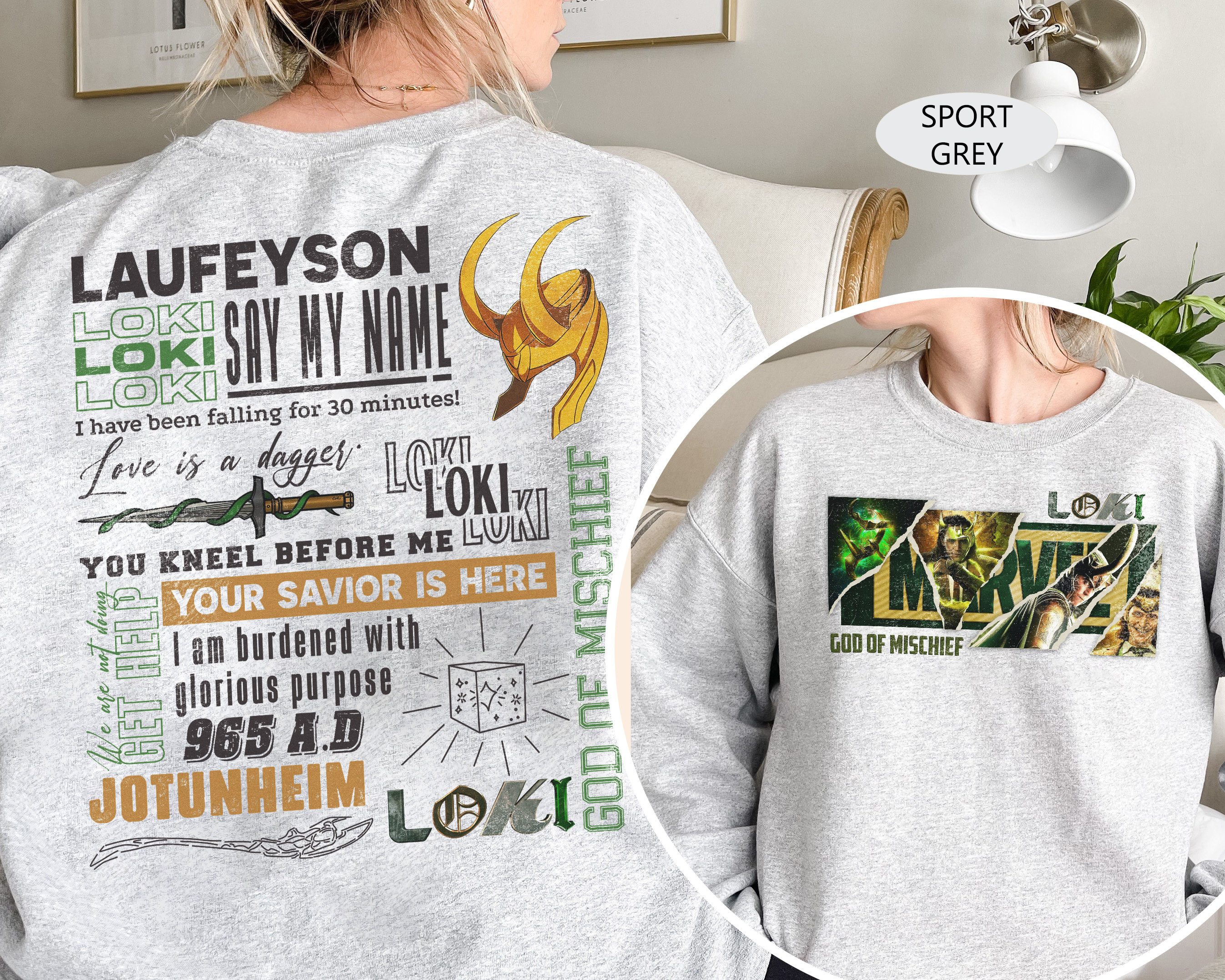 Loki Double Side Sweatshirt, Loki Schwanzeyson Sweater, God of Mischief ...