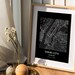 Dark City Map Print, Custom Map Poster, Customizable Wall Art ...