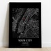 Dark City Map Print, Custom Map Poster, Customizable Wall Art ...