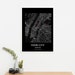 Dark City Map Print, Custom Map Poster, Customizable Wall Art ...