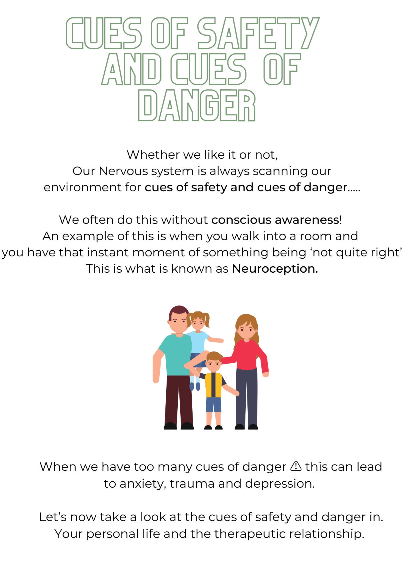 Polyvagal Theory Ventral Anchors, Cues of Safety and Danger Worksheets ...
