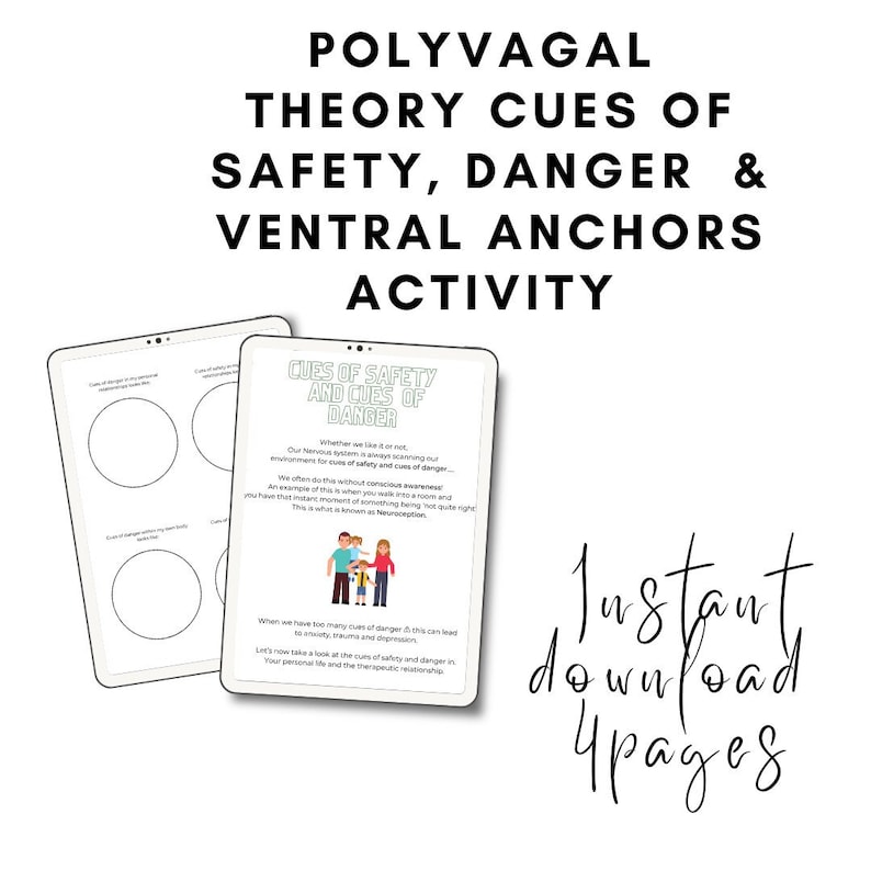 Polyvagal Theory Ventral Anchors, Cues of Safety and Danger Worksheets ...