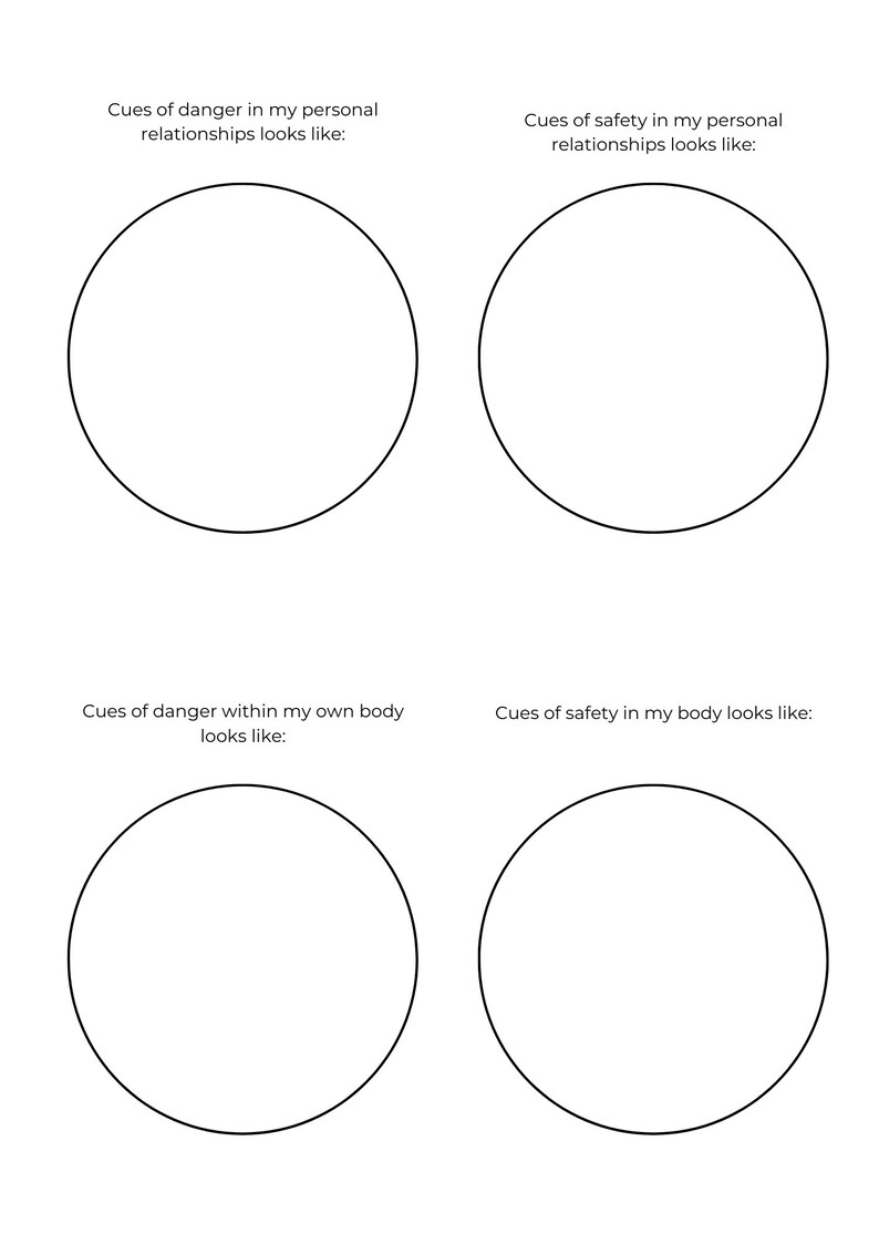 Polyvagal Theory Ventral Anchors, Cues of Safety and Danger Worksheets ...