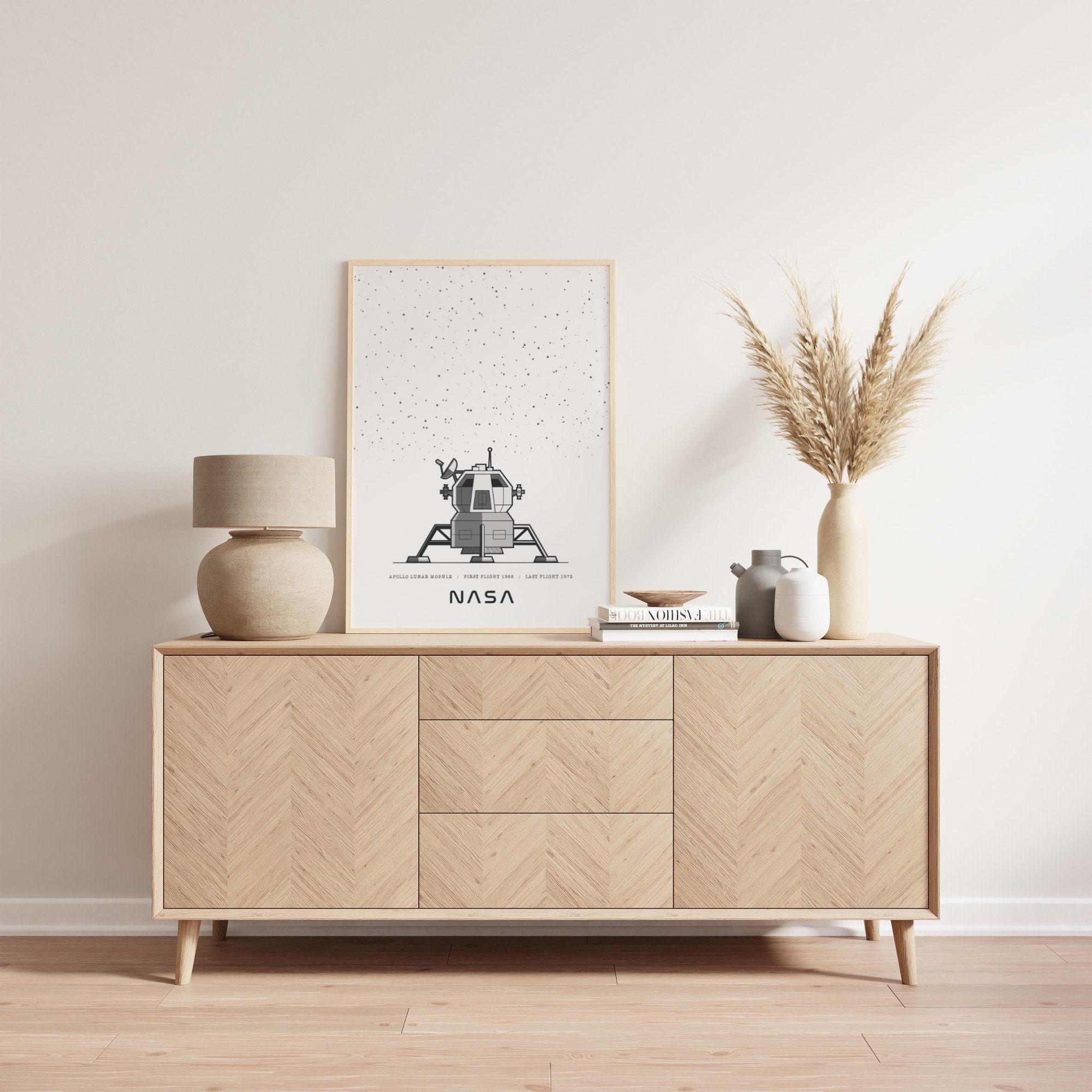 Apollo Lunar Module Wall Art, NASA Patent, Moon Landing Print ...