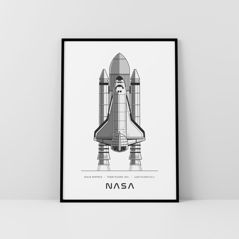 Space Shuttle Wall Art NASA Poster Printable Space Art - Etsy