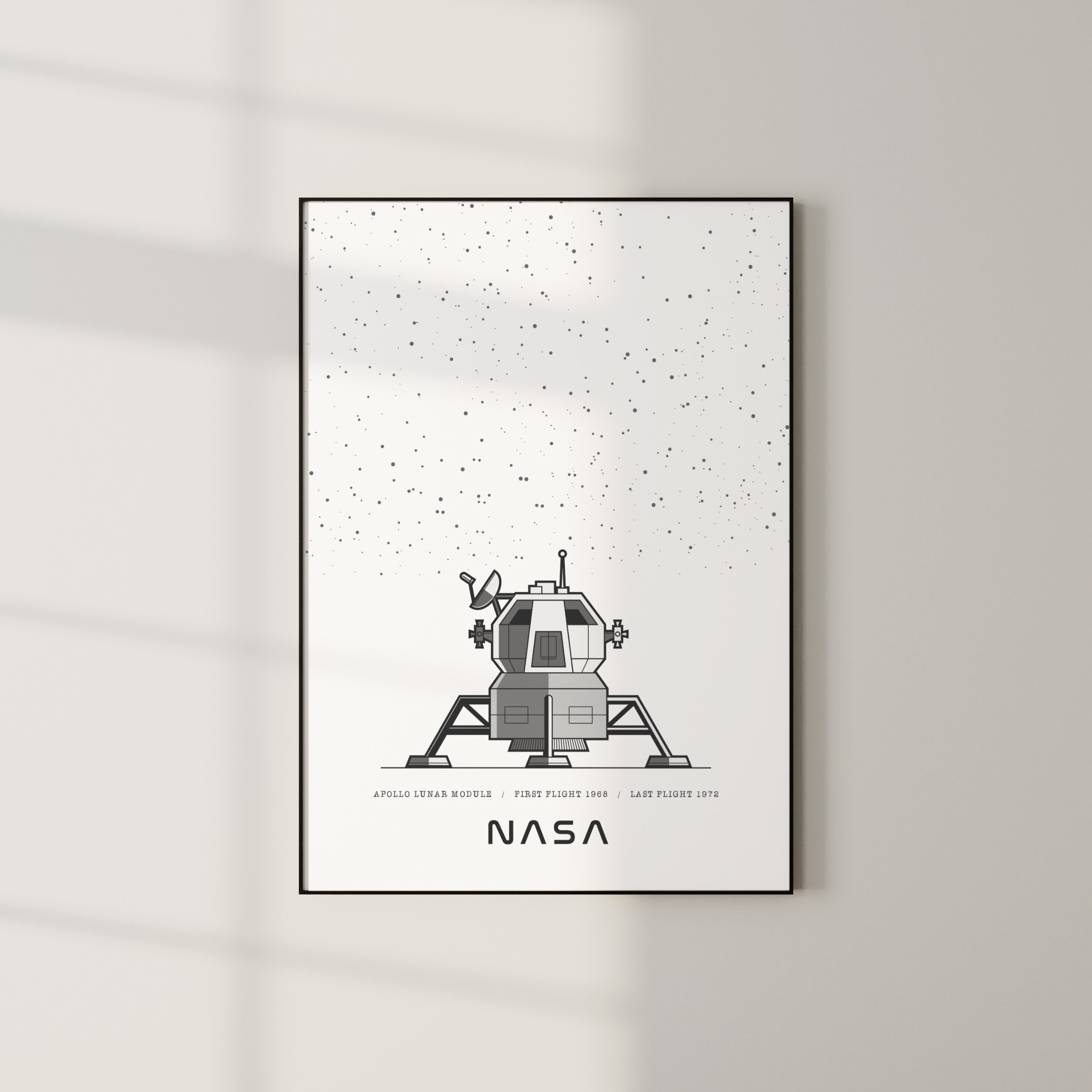 Apollo Lunar Module Wall Art, NASA Patent, Moon Landing Print ...