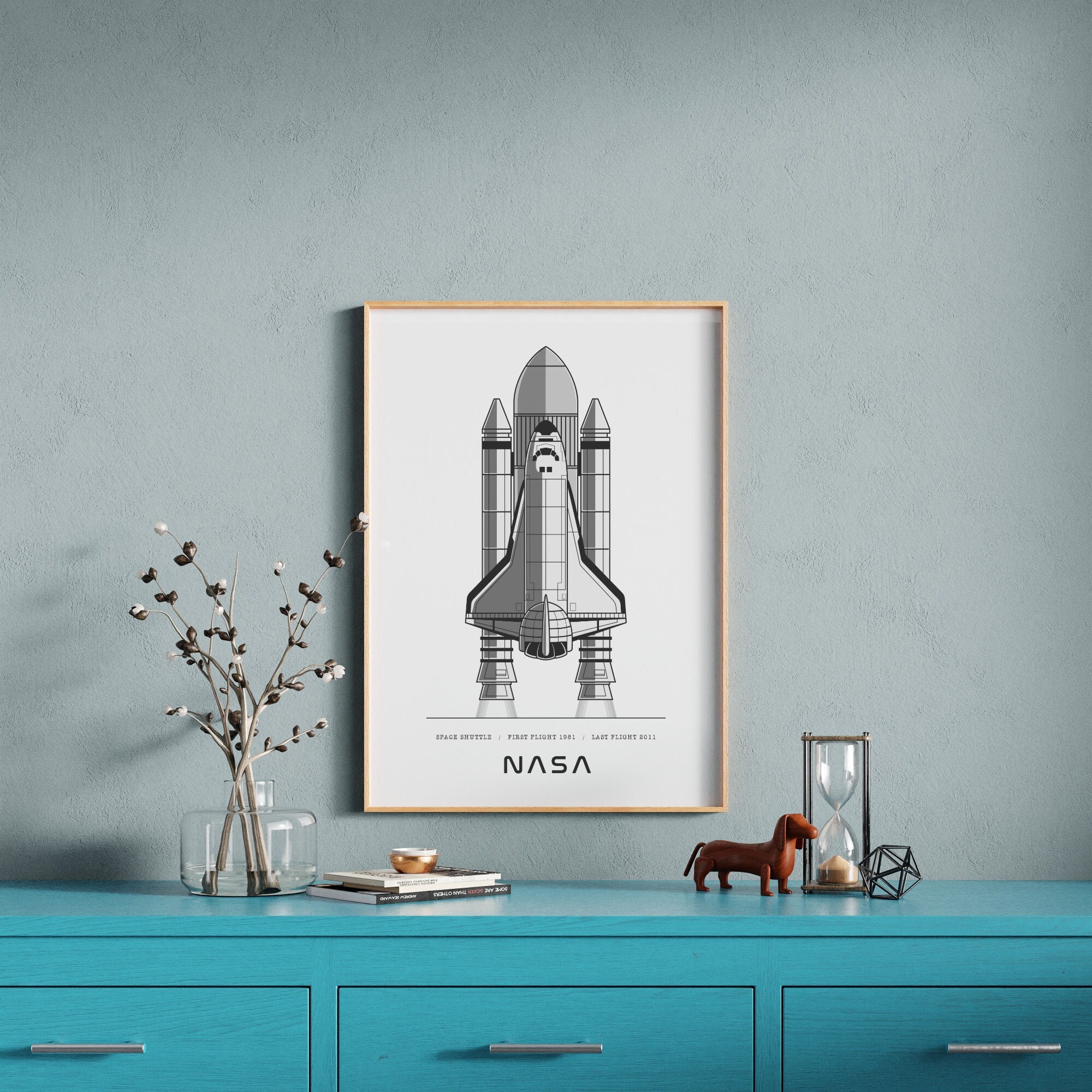 Space Shuttle Wall Art, NASA Poster, Printable Space Art, Space Shuttle ...