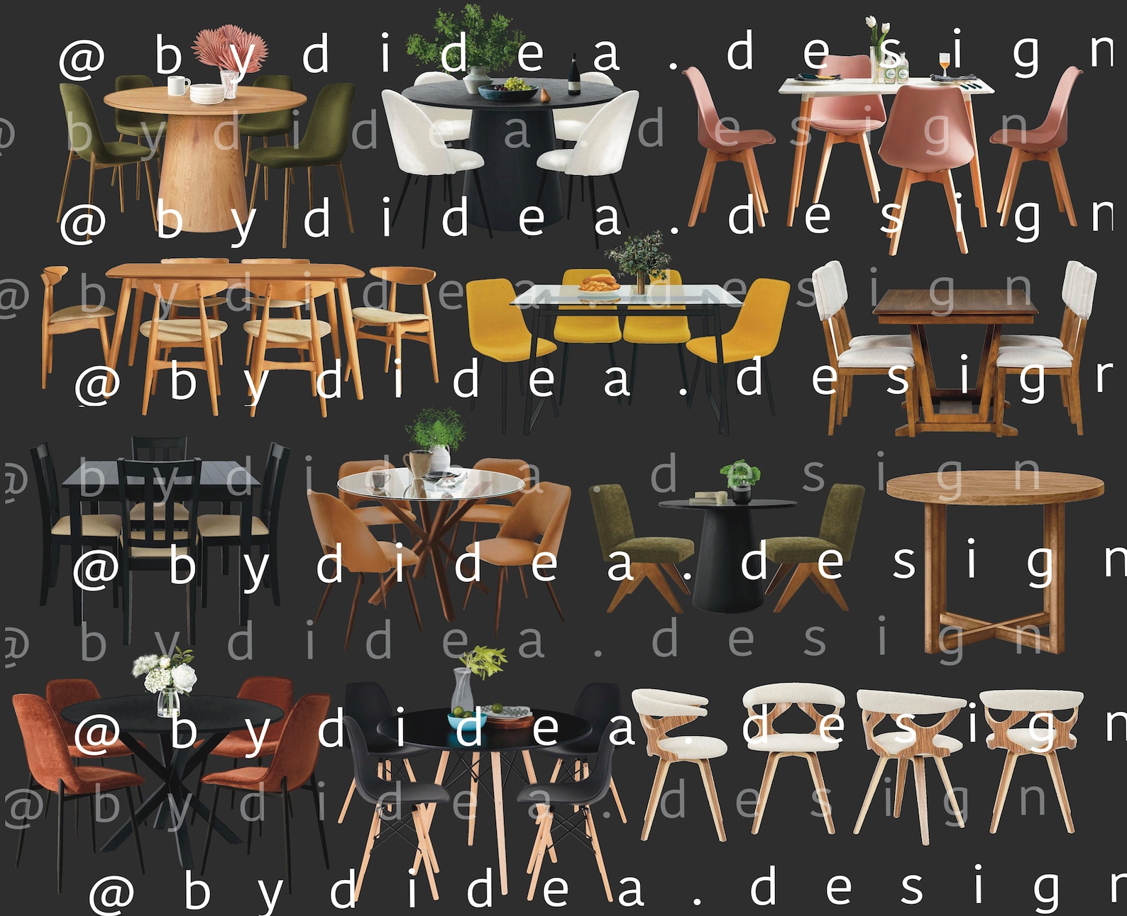 Procreate Interior Design Dining Set Table and Chairs Sketch Blocks ...