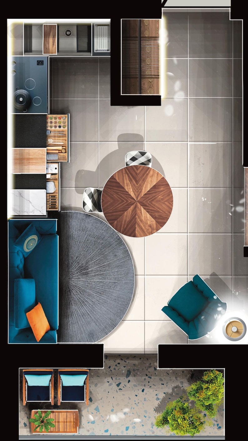 2D Home Plan Sketch Interior Architecture House Layout Apartment Plan ...