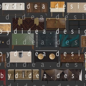 Procreate Cabinets Frontal View Cutouts Sketch Blocks Elements - Etsy