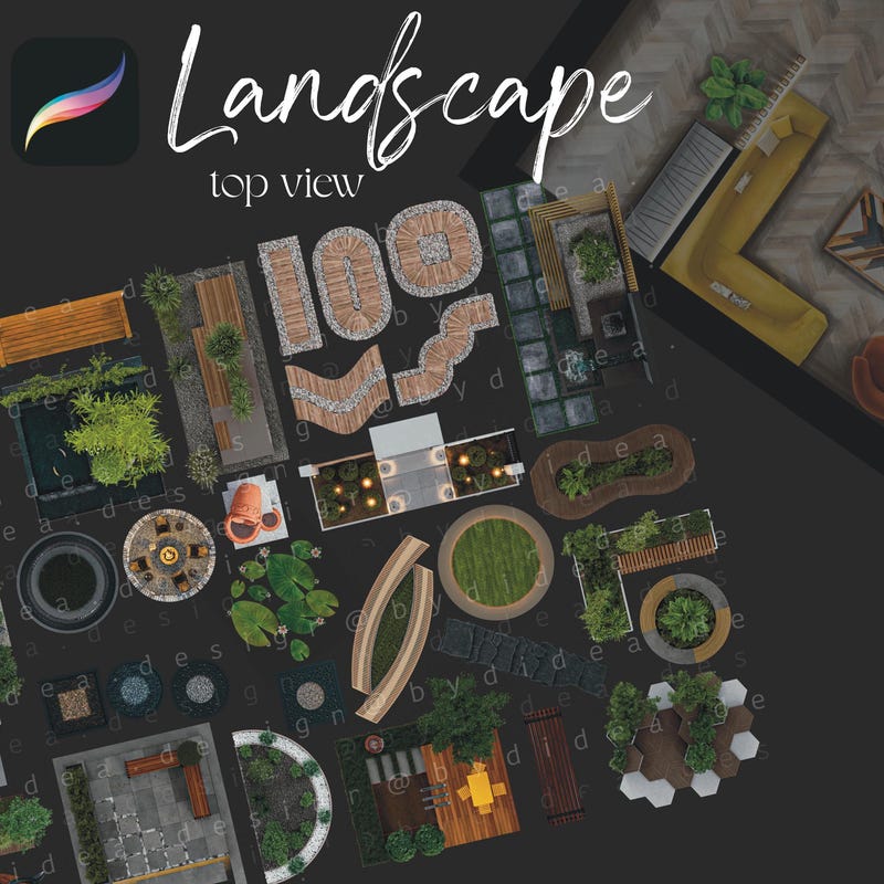 Landscape Design Drawing & Illustration - Etsy