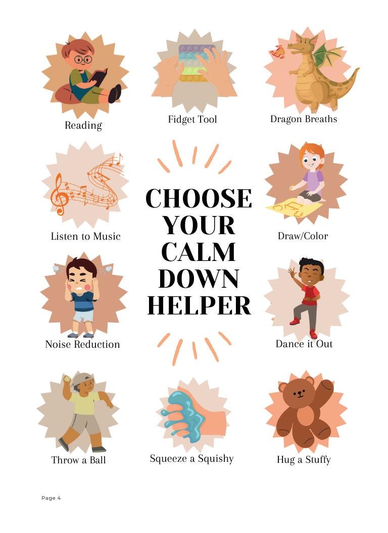 Calm Down Corner Kit Emotional Regulation Feelings Toddler Teens - Etsy