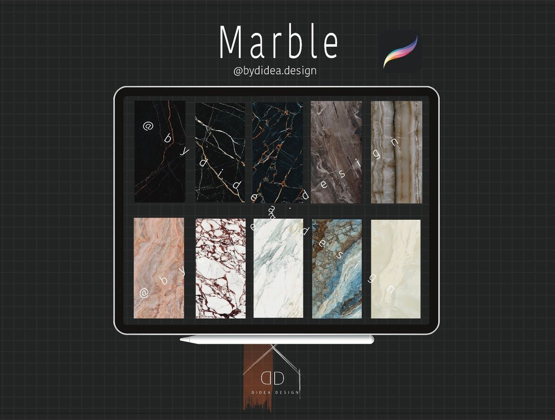 Procreate Bathroom Marble Effect Cutouts Interior Sketch Etsy