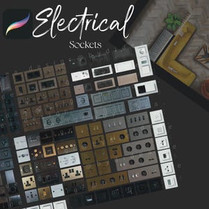 Procreate Electrical Socket Plug Cutouts Sketch Blocks Elements - Etsy