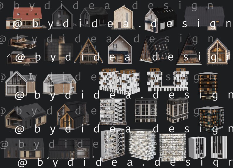Procreate Construction Houses Home Residential Buildings Cutouts Sketch ...