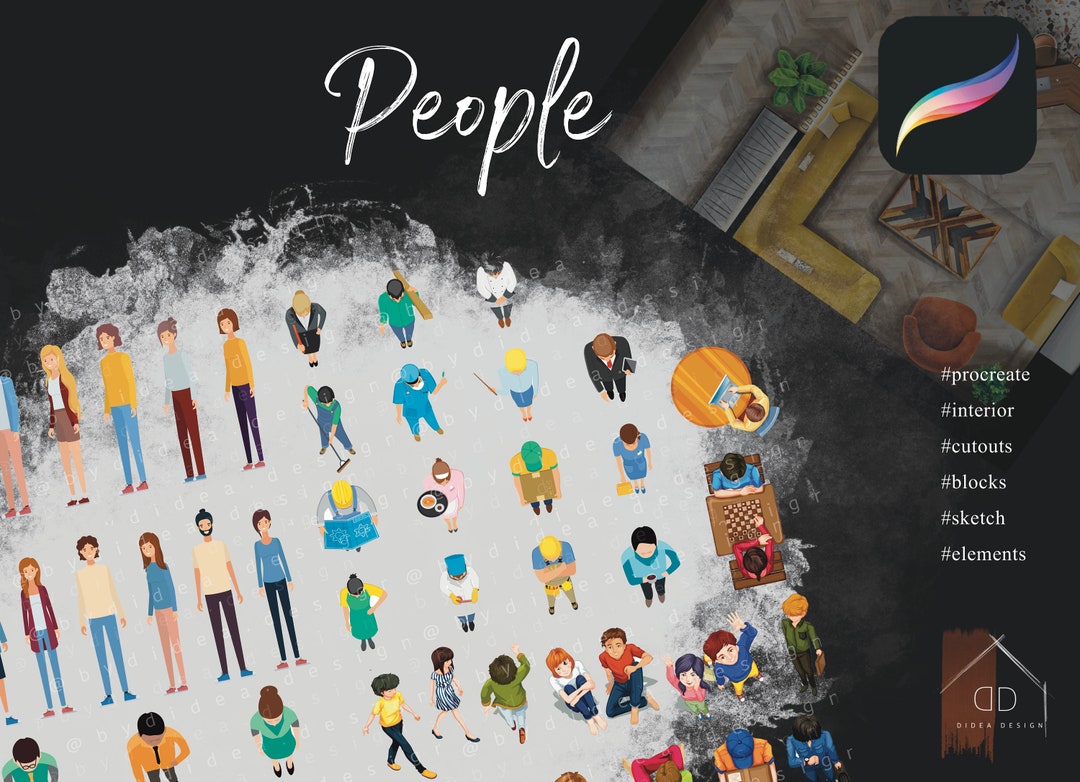 Procreate People Cutouts Interior Design Interior Sketch Blocks - Etsy