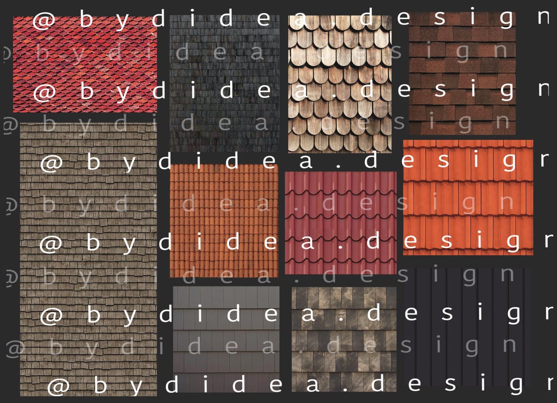 Procreate Roof Cutout Texture Design Interior Sketch Blocks Elements - Etsy