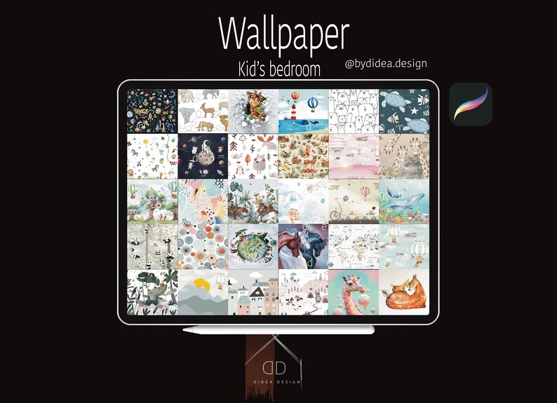 Procreate Wallpaper Kids Room Interior Sketch Blocks Elements Cutouts ...