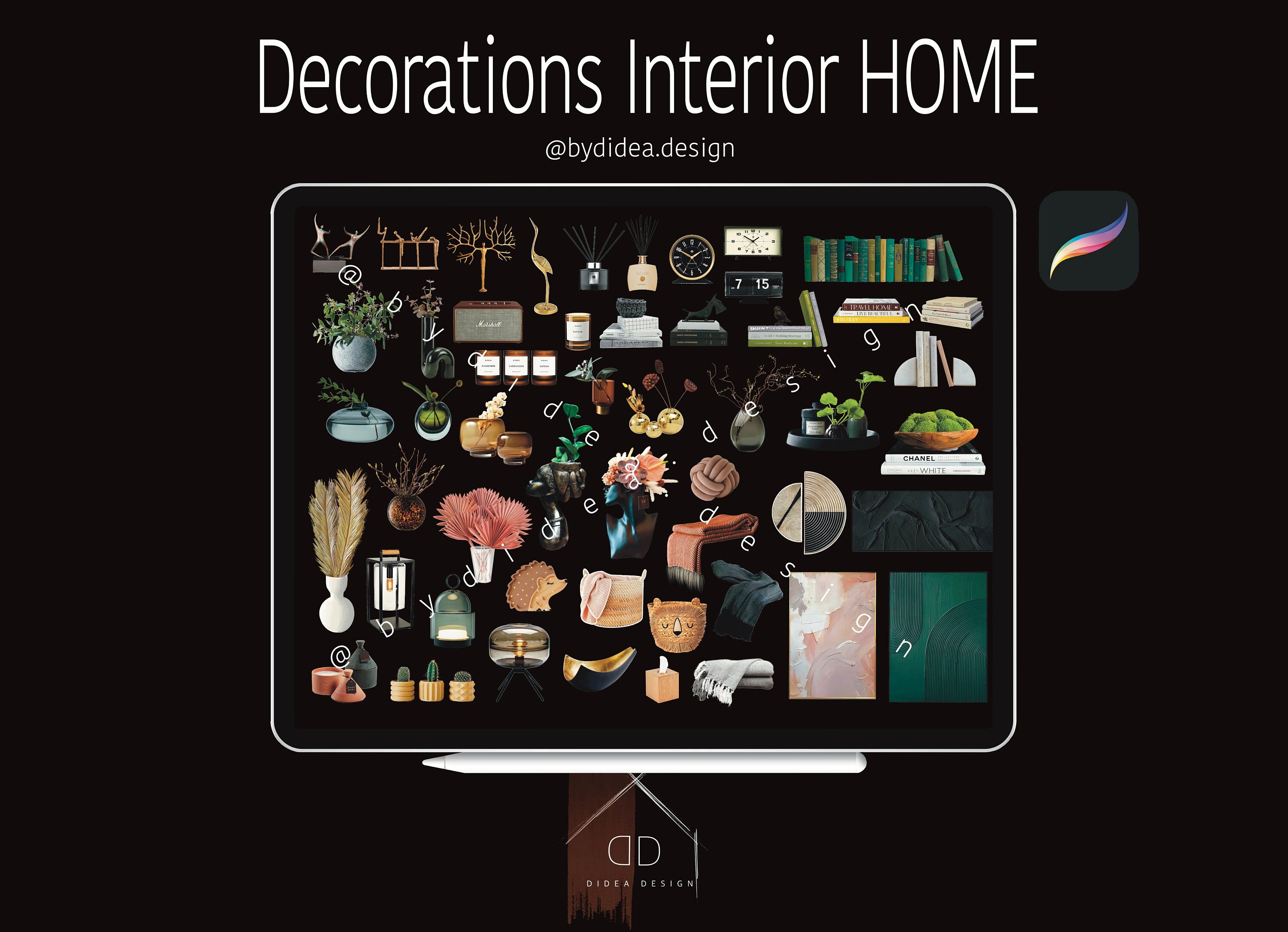 Procreate Decorations Interior Home Cutouts Sketch Blocks Elements - Etsy