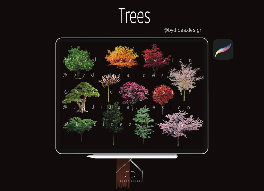 Procreate Trees Cutouts Interior Sketch Blocks - Etsy