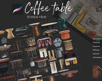 Procreate Coffee Tables Frontal View Cutouts Interior Design Interior ...