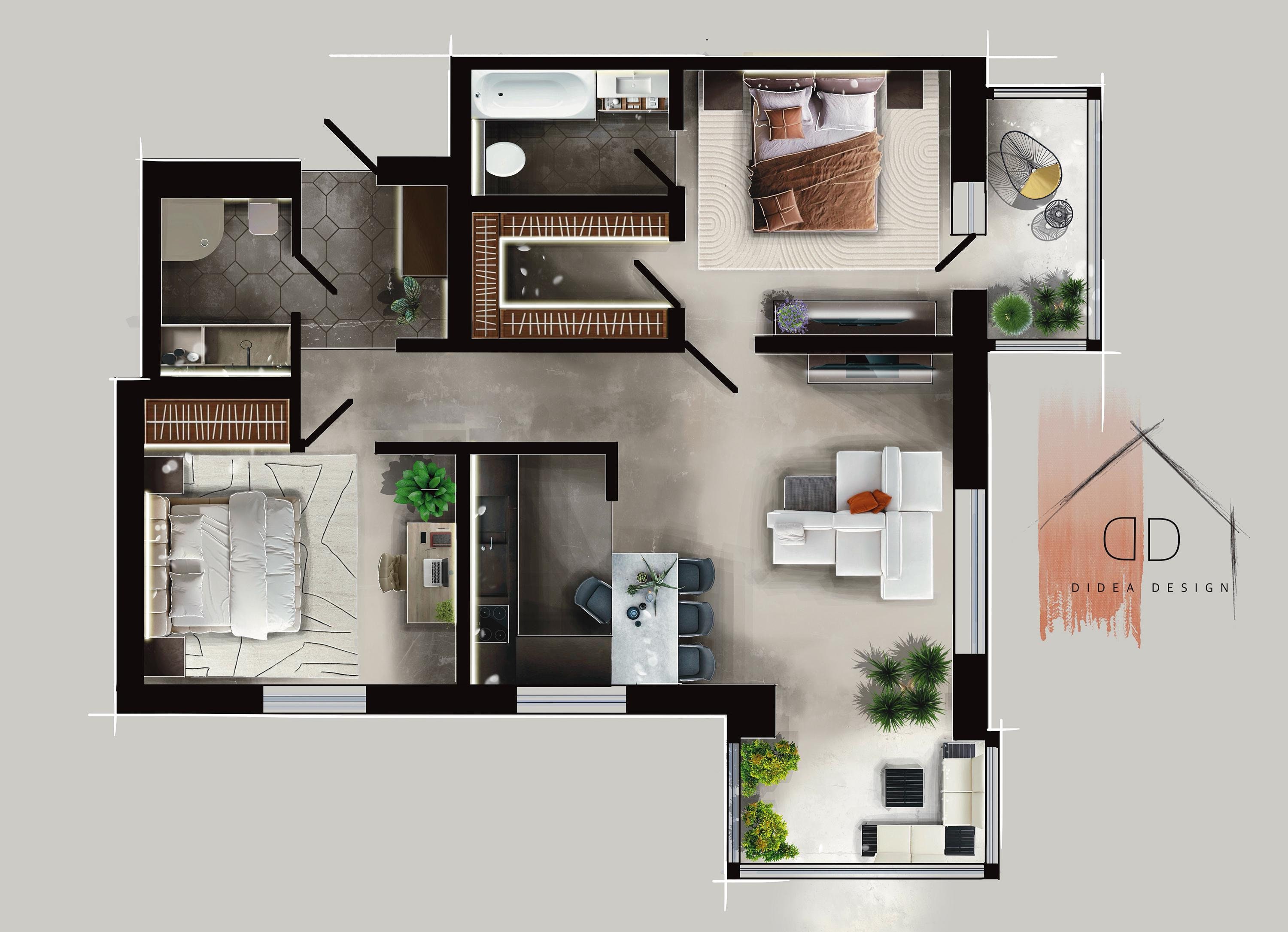 2D Home Plan Sketch Interior Architecture House Layout Apartment Plan ...