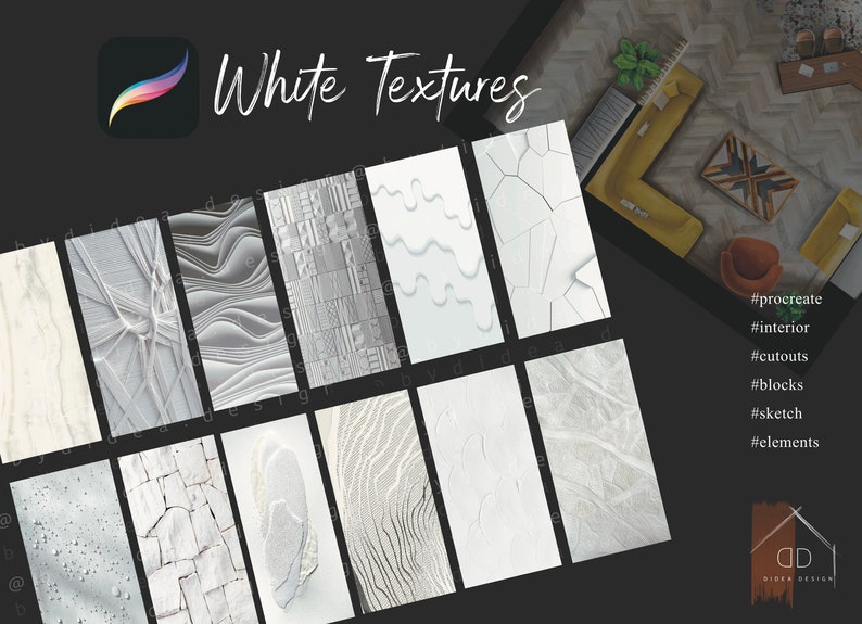 Procreate White Texture Wallpaper Cutouts Design Interior Exterior ...
