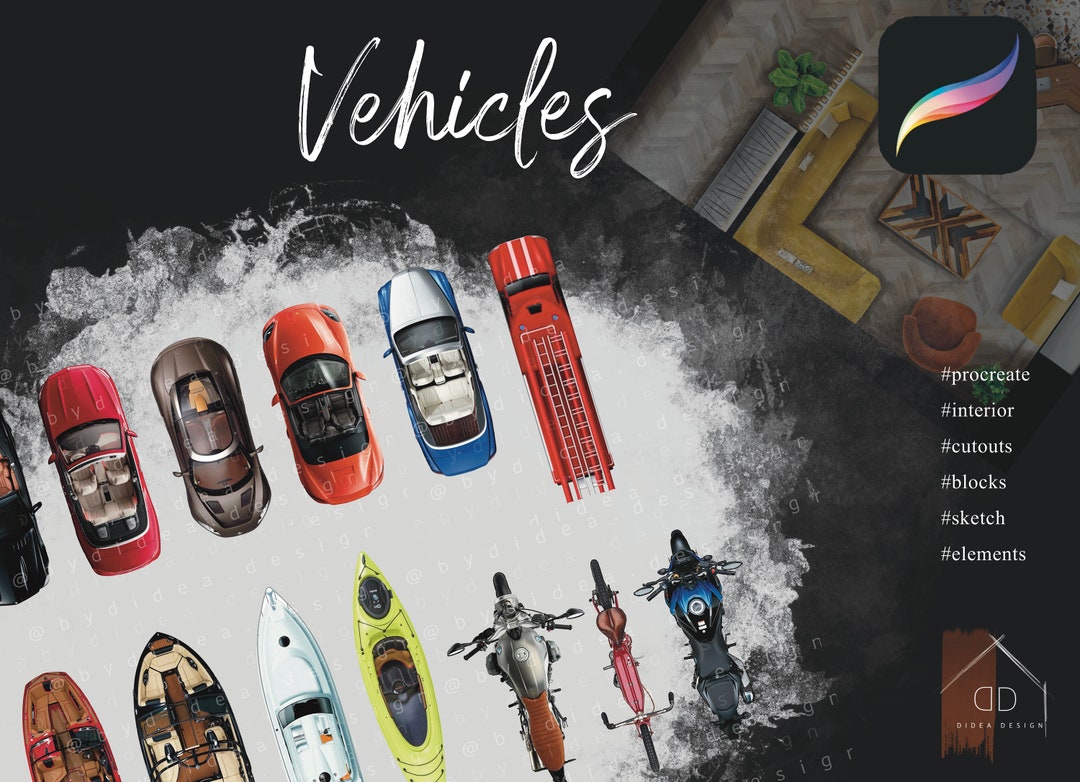 Procreate Vehicles Cutouts Elements Design Sketch Blocks - Etsy