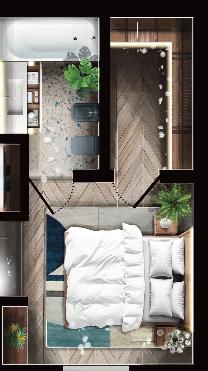 2D Home Plan Sketch Interior Architecture House Layout Apartment Plan ...