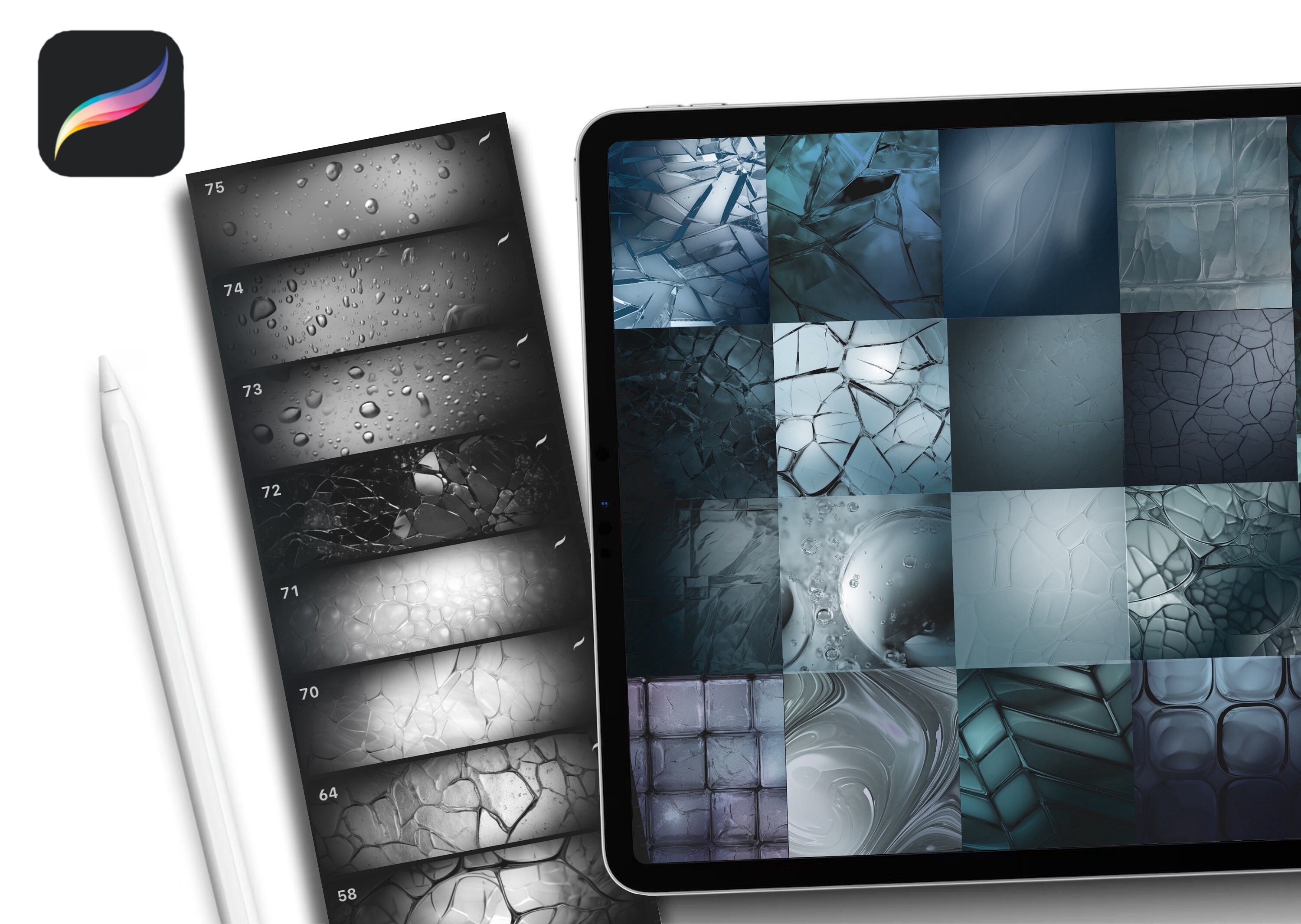 Procreate Glass Texture Brush Stamp Design Interior Sketch Blocks - Etsy