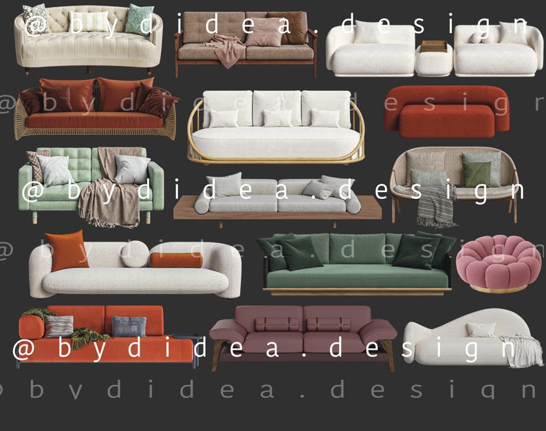 Procreate Sofa Frontal View Cutouts Interior Design Interior Sketch - Etsy