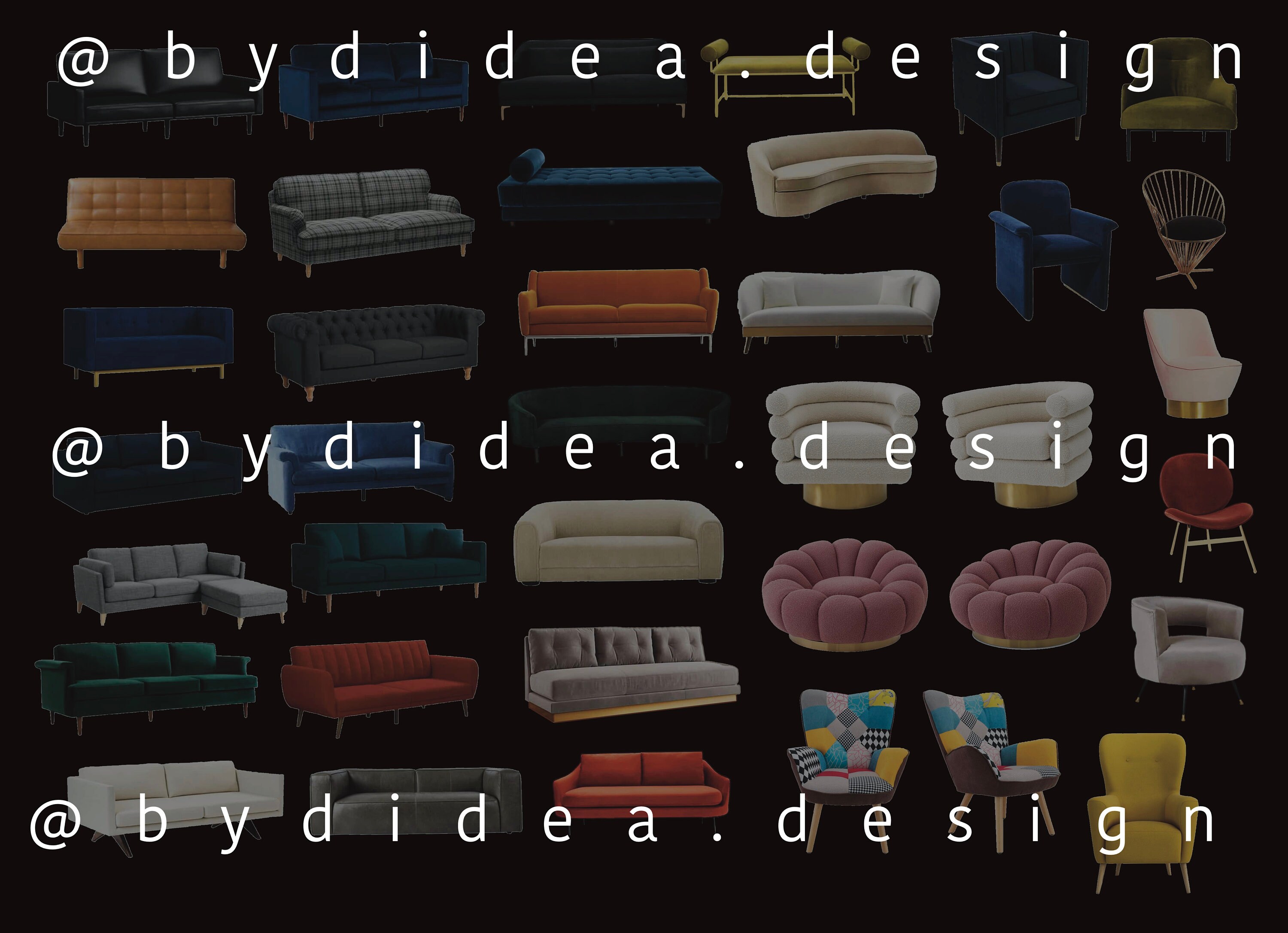 Procreate Sofa Cutouts Interior Design Interior Sketch - Etsy