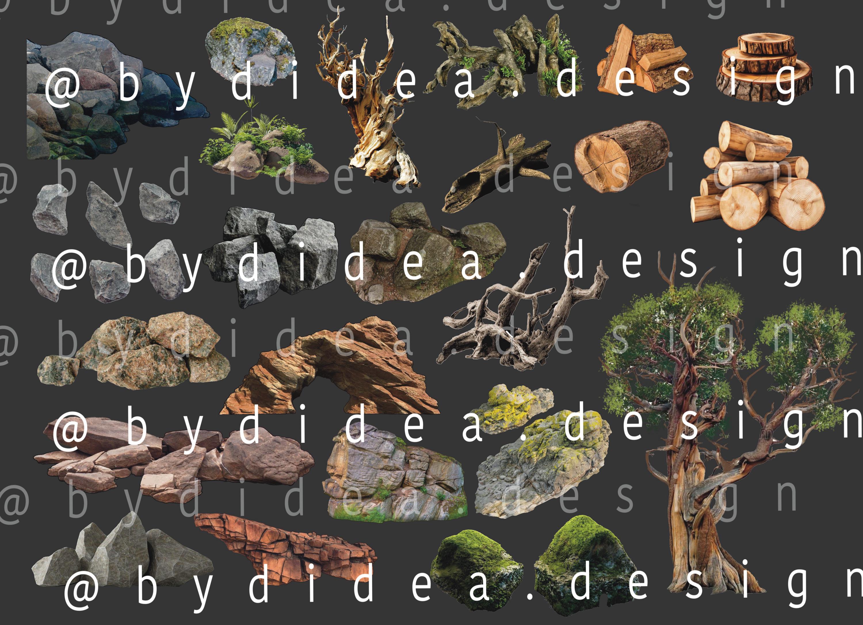 Procreate Set Plants Flowers Trees Nature Bundle Cutouts PNG Elements ...