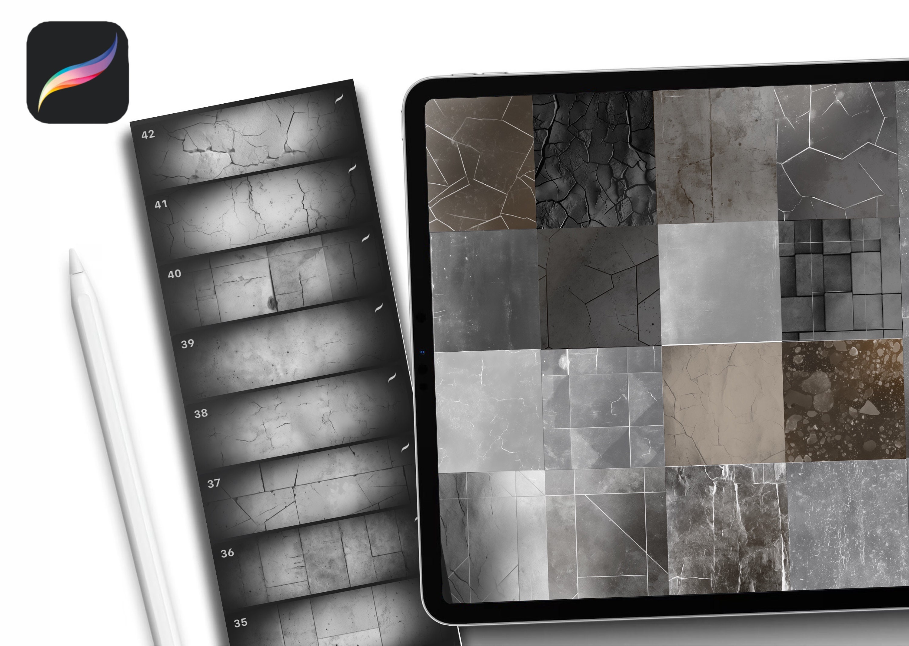 Procreate Concrete Cement Brush Stamp Design Interior Sketch Blocks - Etsy